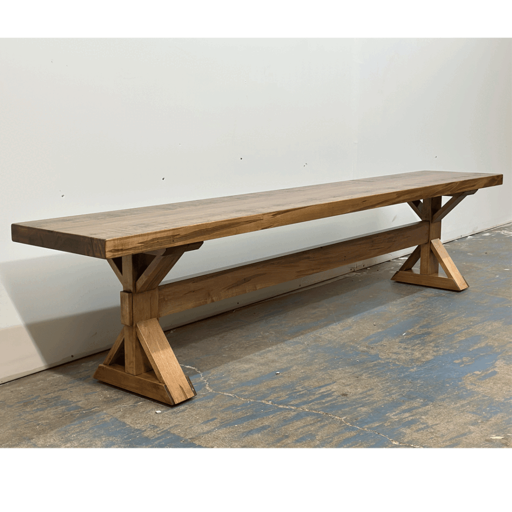 Drake Solid Wood X-Base Bench | Custom Farmhouse Dining Bench | Starts ...