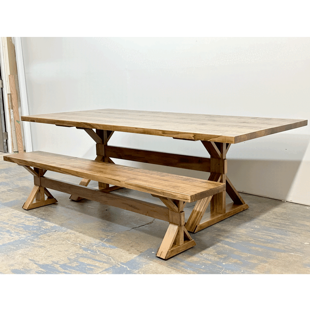 Drake Solid Wood X-Base Bench | Custom Farmhouse Dining Bench | Starts ...