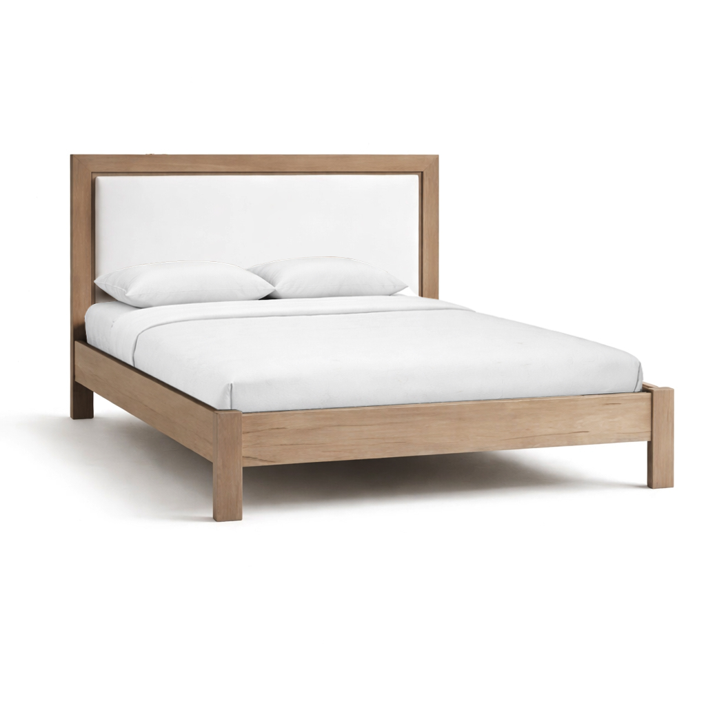 Thornlea Solid Wood Bed with Fabric Headboard | Canadian Upholstered Bed